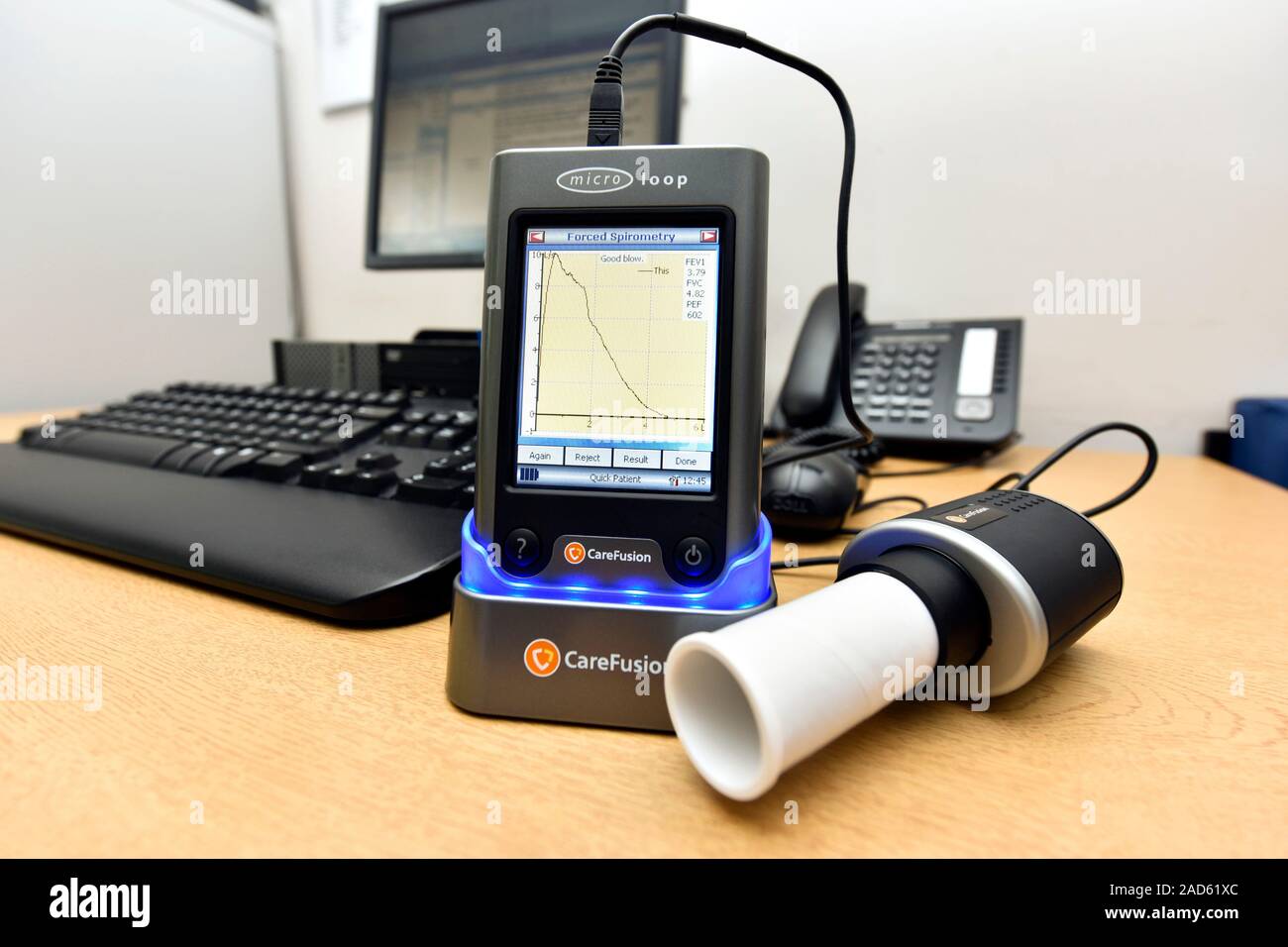 Lung function testing equipment. Equipment used to test the functioning ...