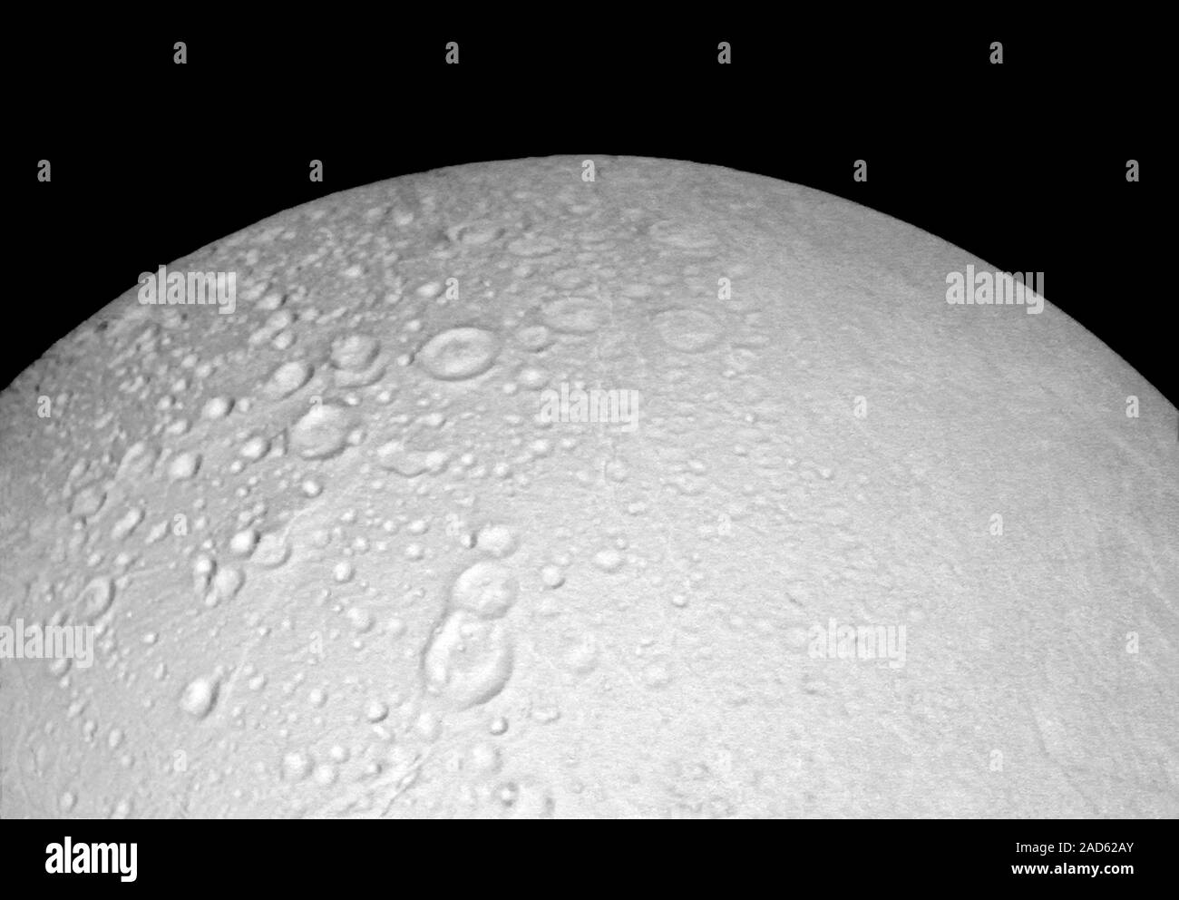 Cassini spacecraft image of the north pole of Saturn's moon Enceladus ...