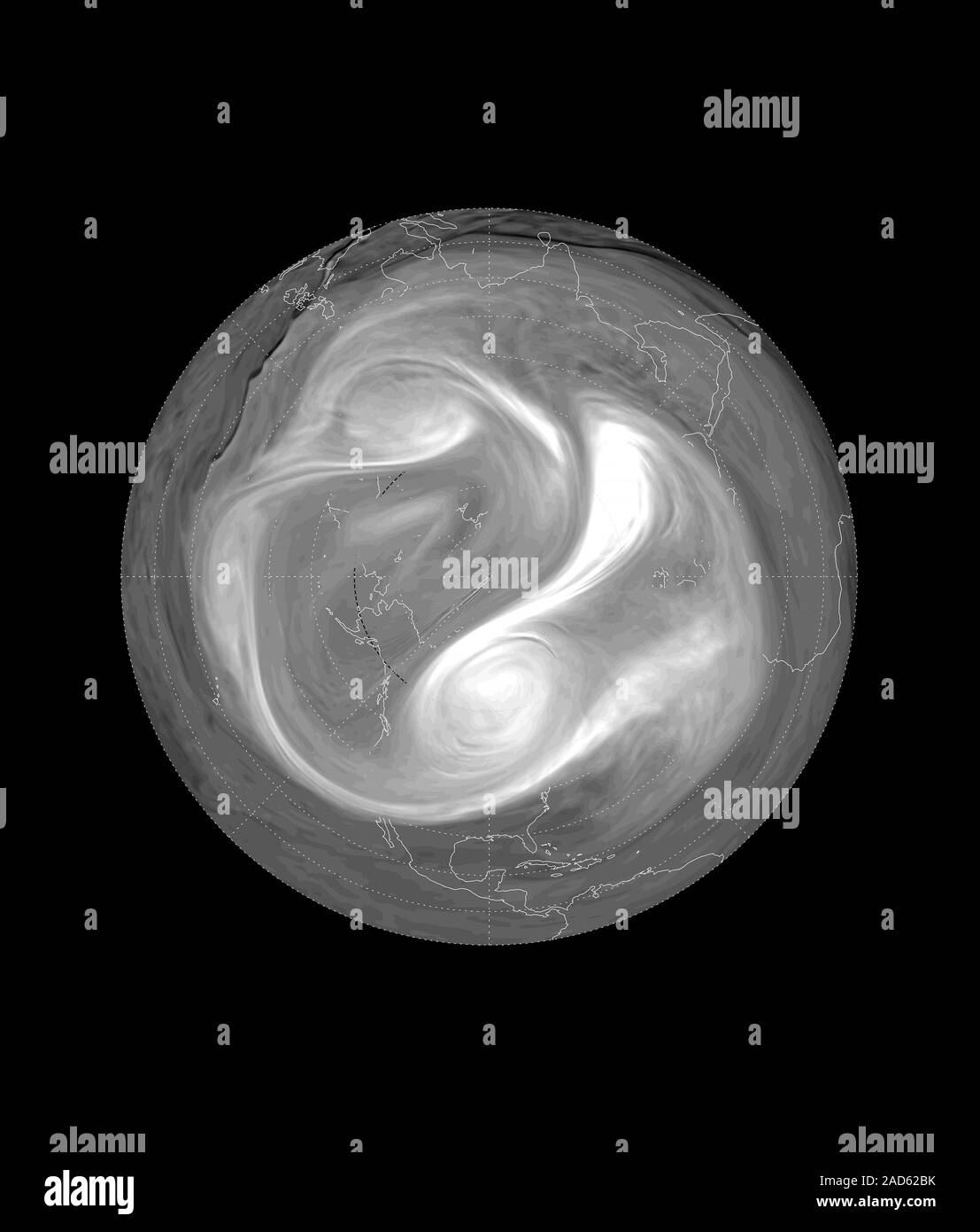 North polar vortex. Satellite image showing the potential for a sudden ...