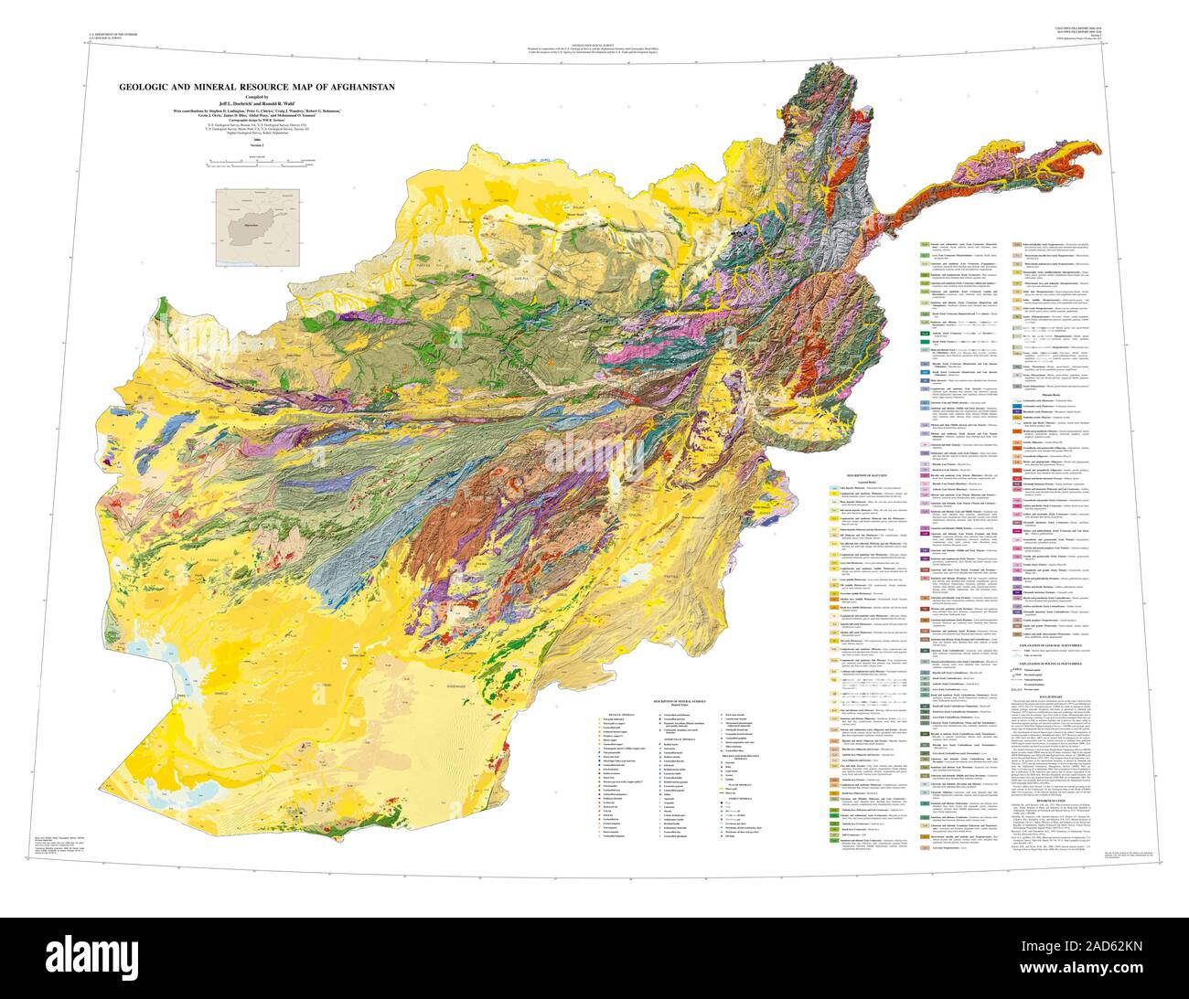 Geologic and Mineral Resource Map of Afghanistan. This map of the rock ...