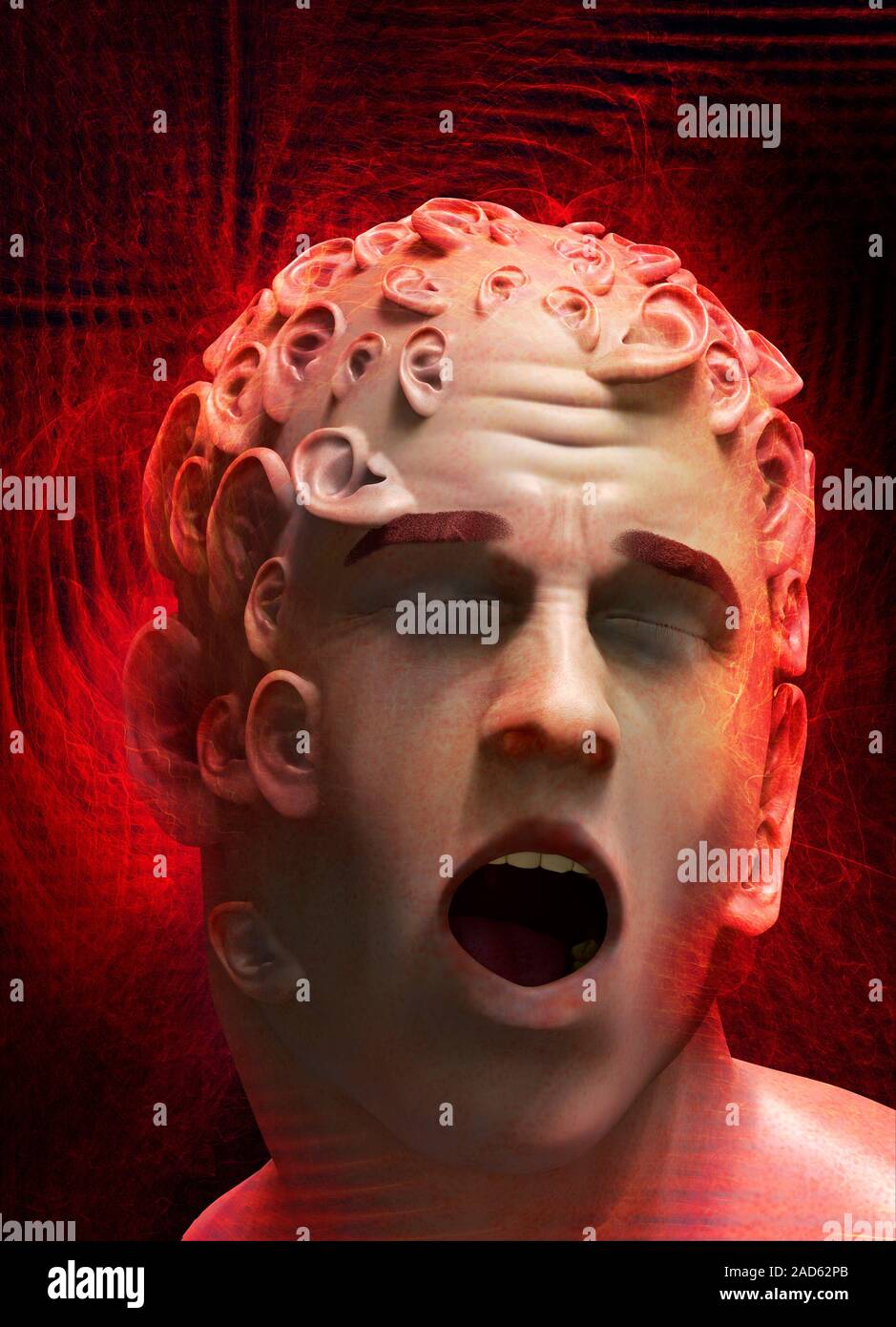 Auditory hallucination. Conceptual artwork illustrating auditory ...