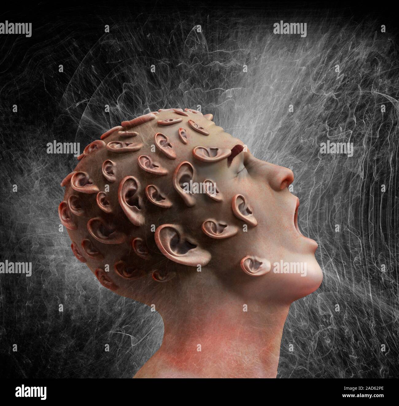 Auditory hallucination. Conceptual artwork illustrating auditory ...
