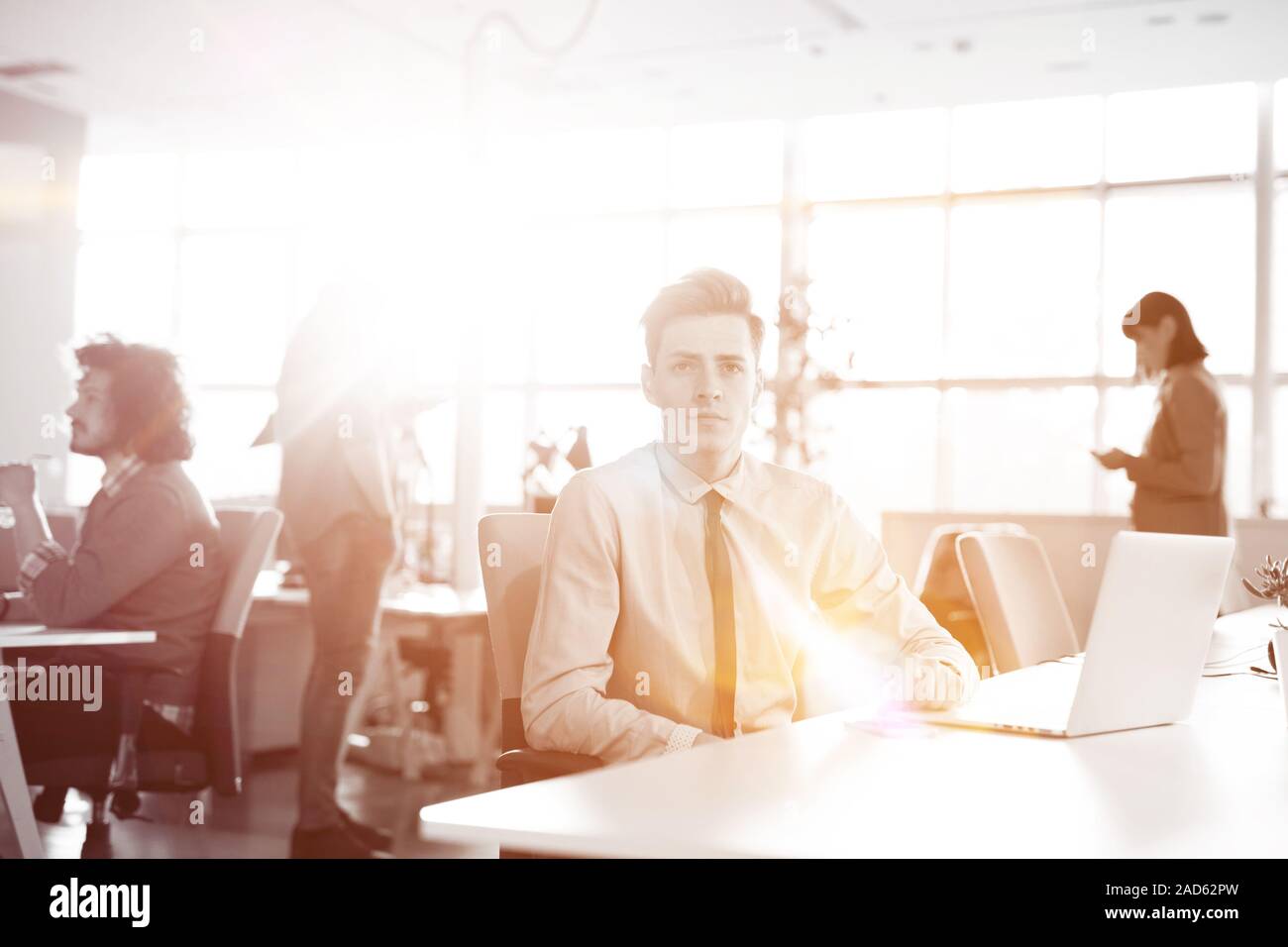 Young man using computer work hi-res stock photography and images - Alamy