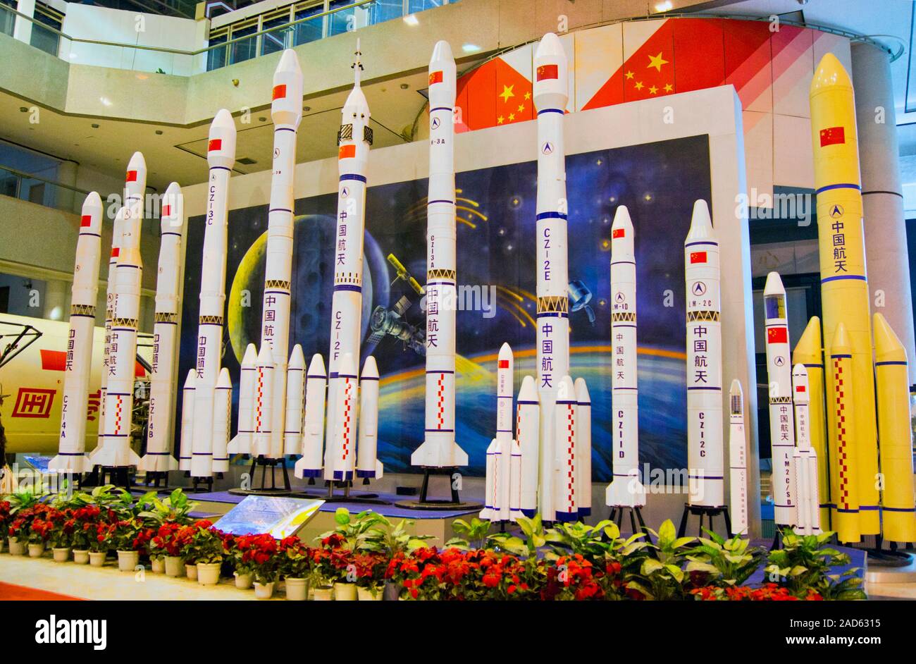 Scale models of Chinese Long March (Chang Zheng) launch vehicles on ... Scale models of Chinese Long March (Chang Zheng) launch vehicles on ...