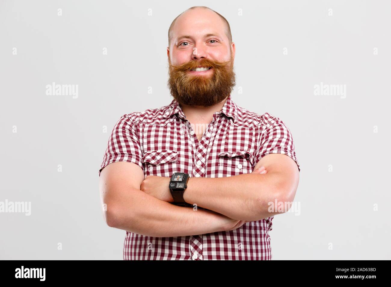 Happy bald man beard hi-res stock photography and images - Alamy