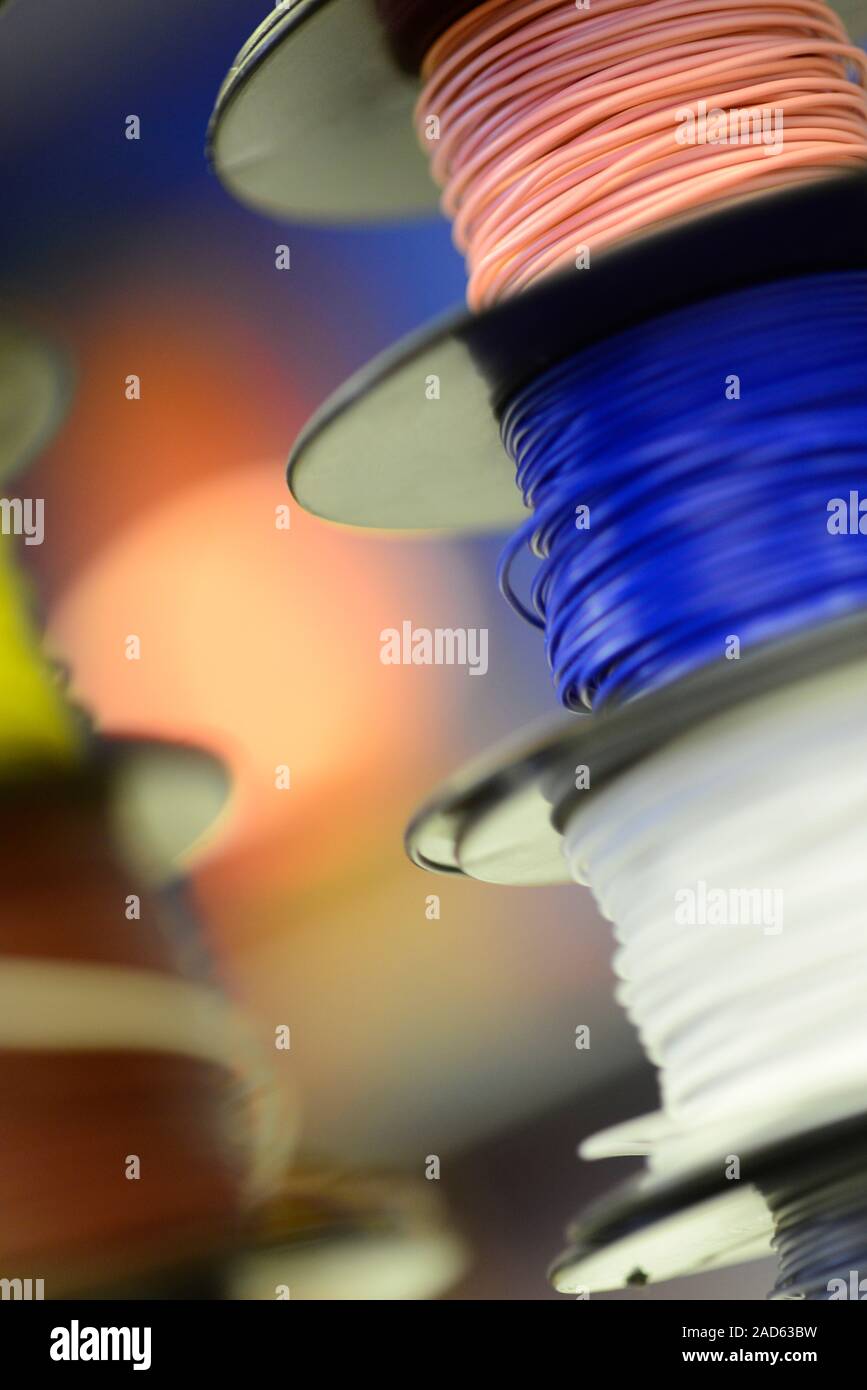 Reels of insulated electrical wire Stock Photo - Alamy