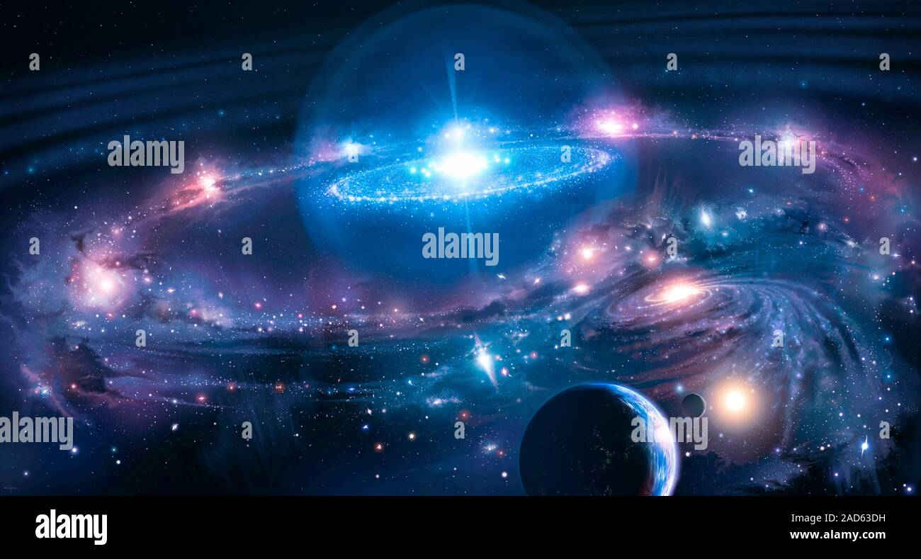 Urantian cosmology. Illustration of the 'Grand Universe' aspect of the ...