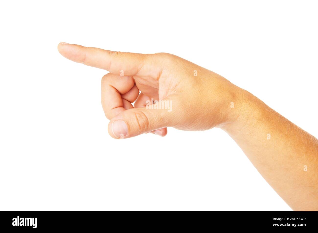 Hand poiting symbol isolated on white Stock Photo - Alamy
