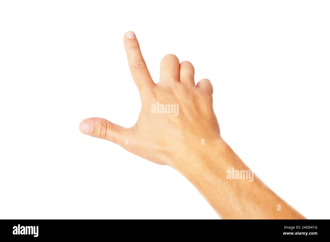 Hand poiting symbol isolated on white Stock Photo - Alamy