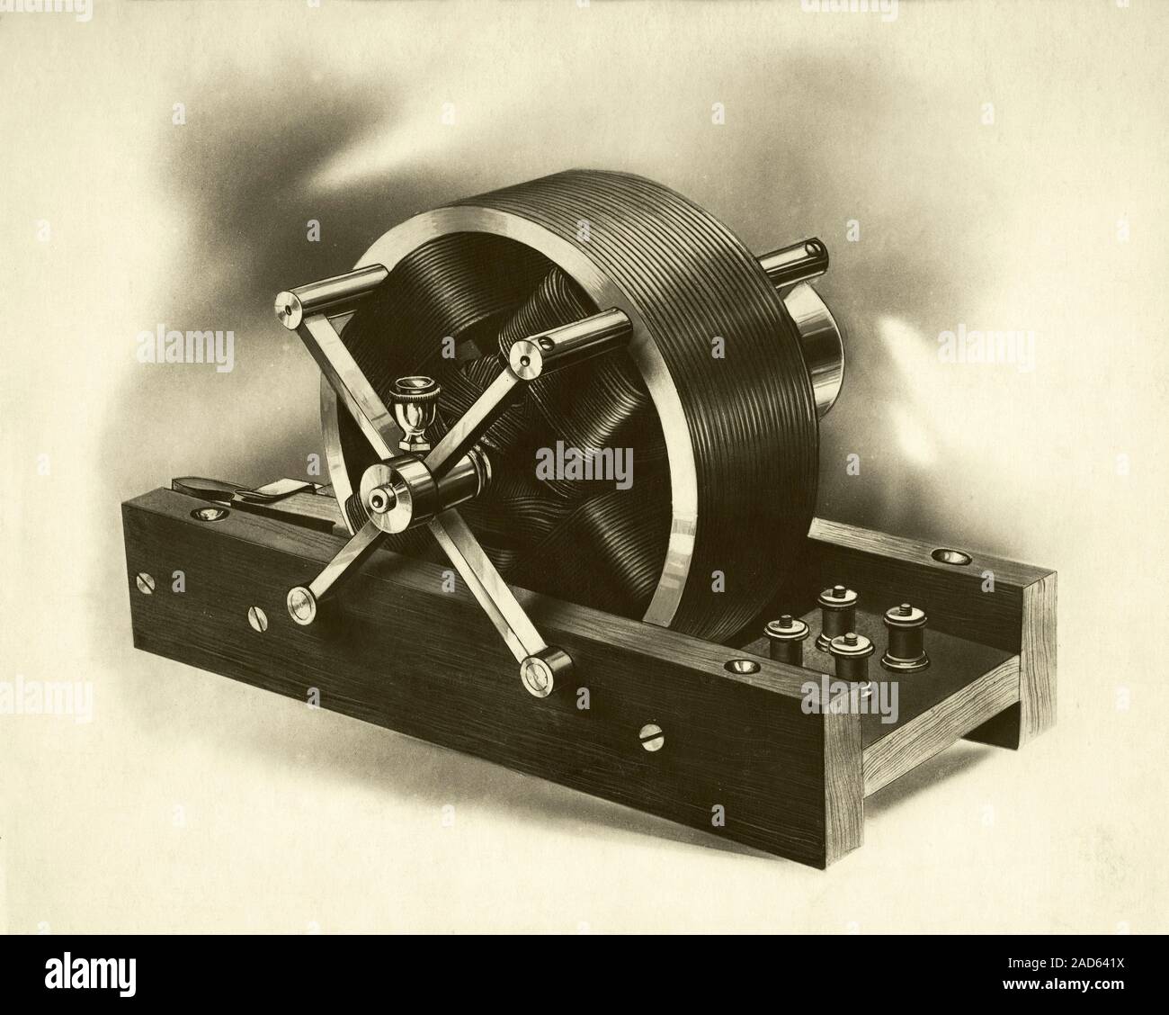 Tesla induction motor. Illustration of one of the original induction ...