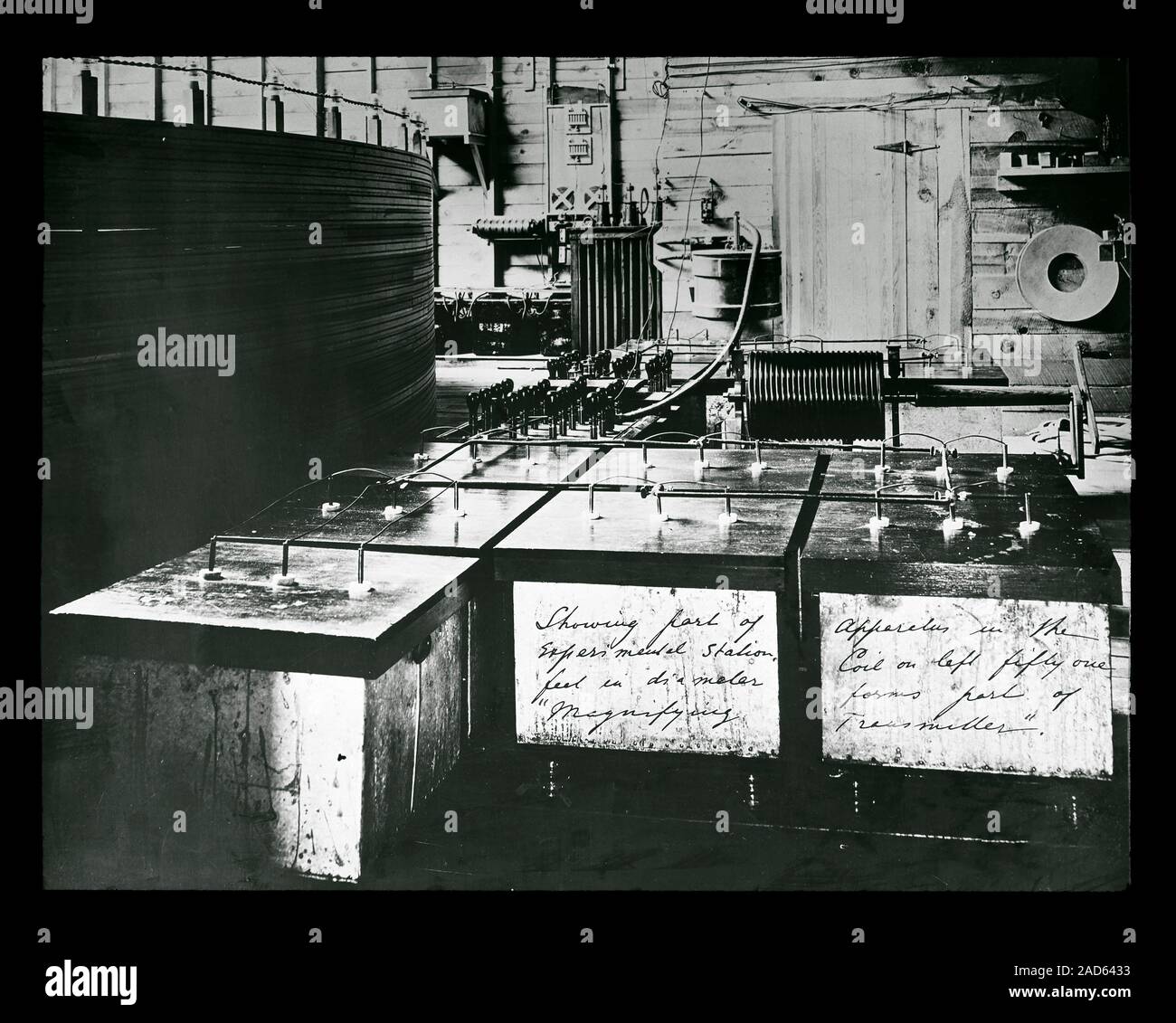 Tesla's Colorado Springs laboratory equipment. Electrical apparatus in ...