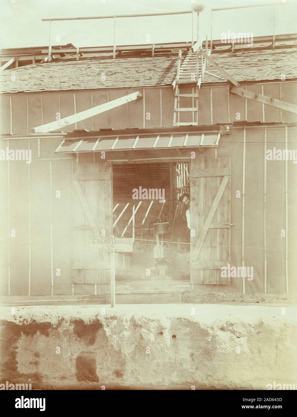 Tesla at his Colorado Springs laboratory. Serb-US physicist and ...