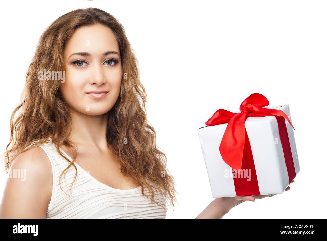 Beautiful woman christmas present hi-res stock photography and images ...