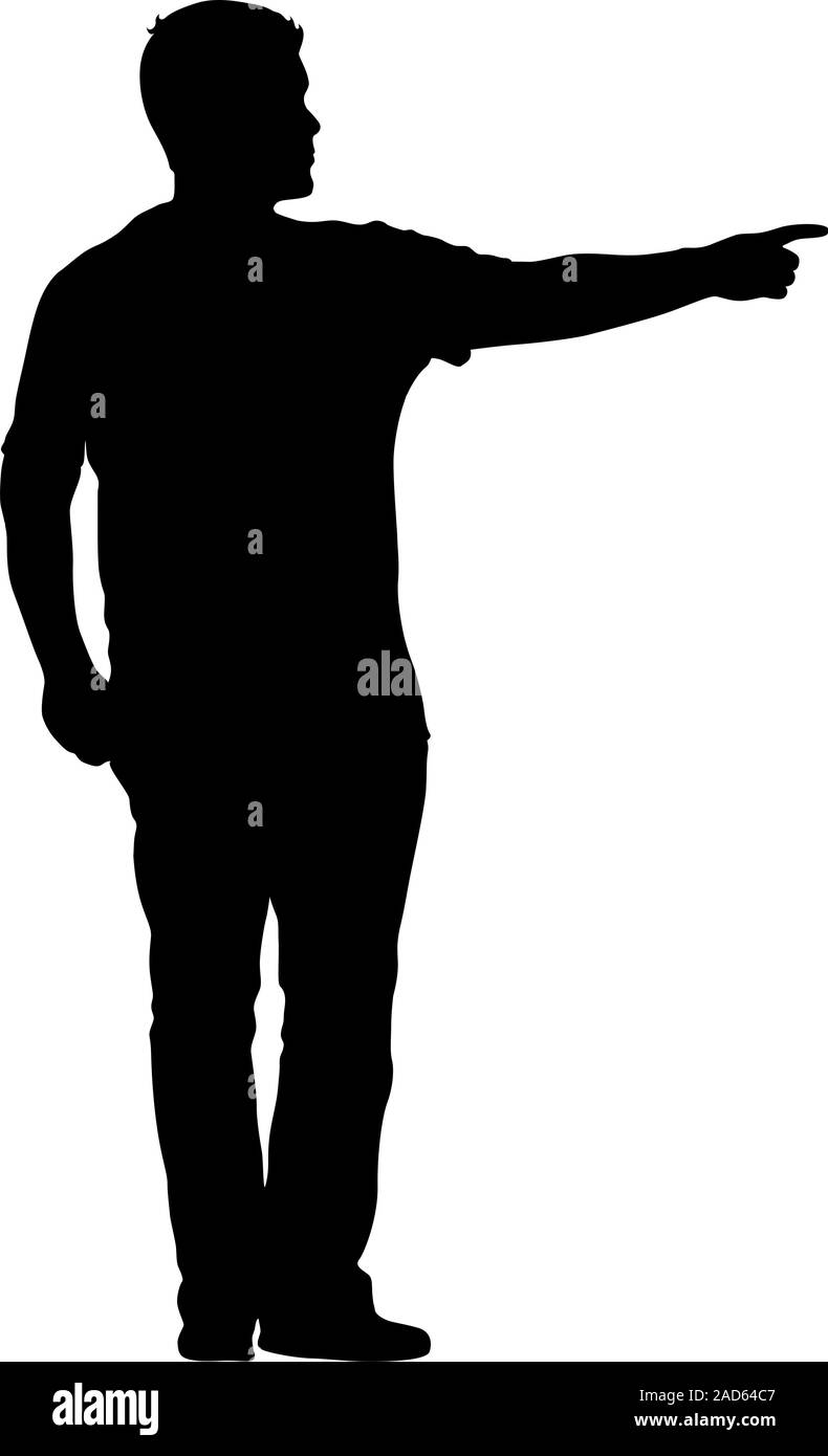 Black silhouettes man on white background. Vector illustration Stock ...