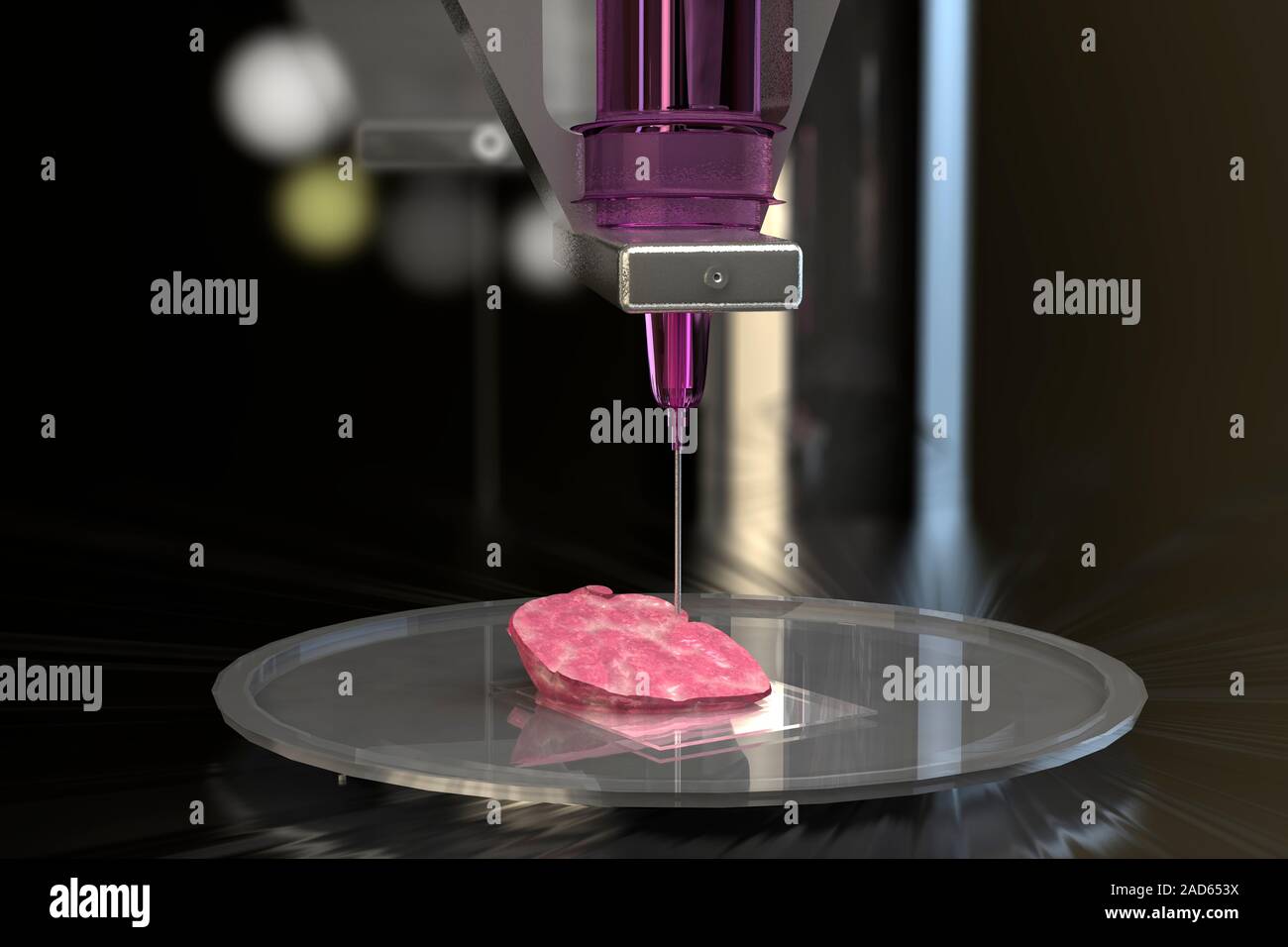 3D bioprinting of organs, illustration. Three-dimensional (3D ...