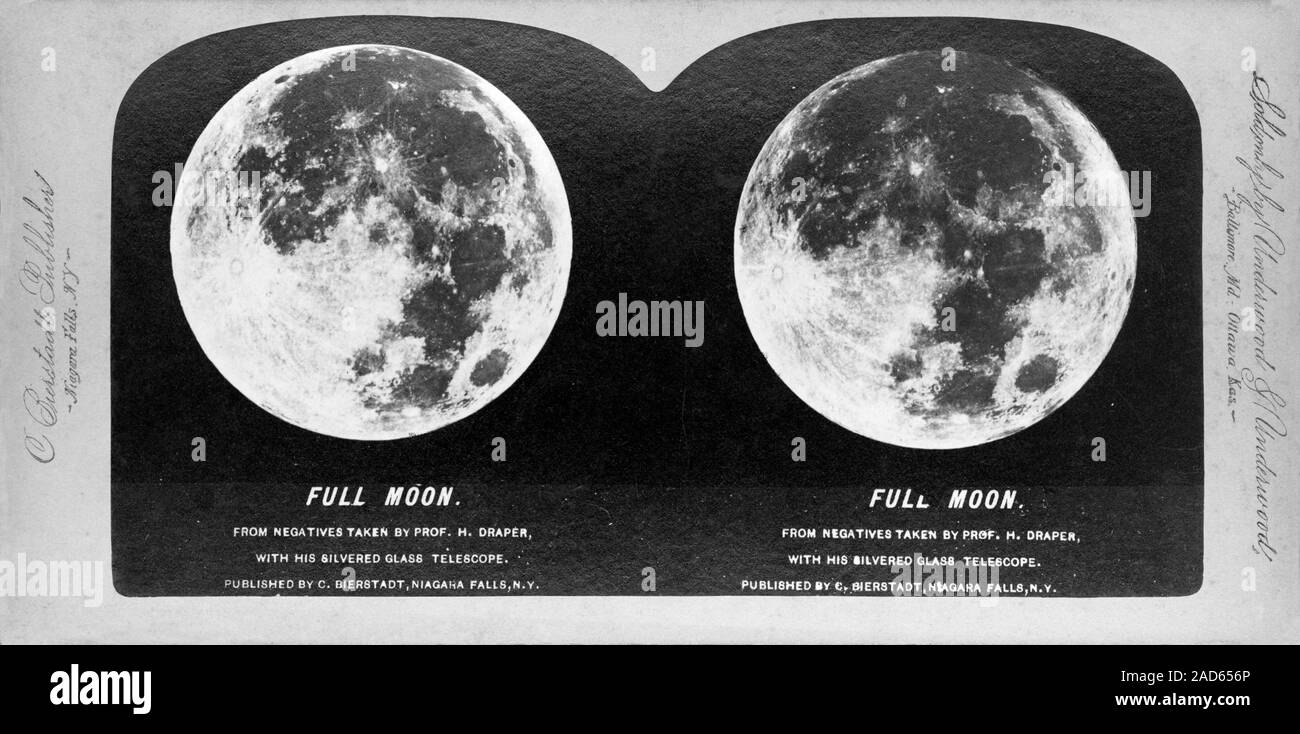 Full Moon in 1870s, stereoscopic card. These are paired stereoscopic ...