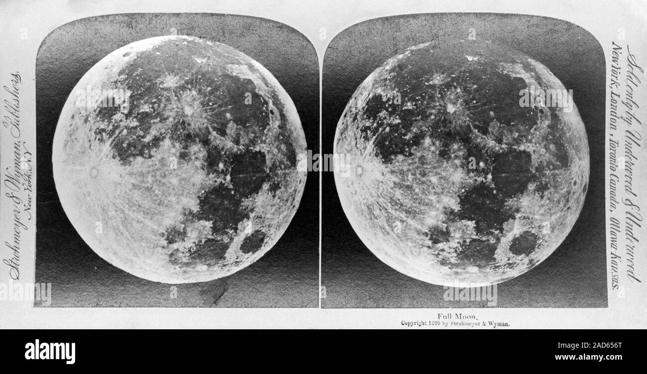 Full Moon circa 1899, stereoscopic card. These are paired stereoscopic ...