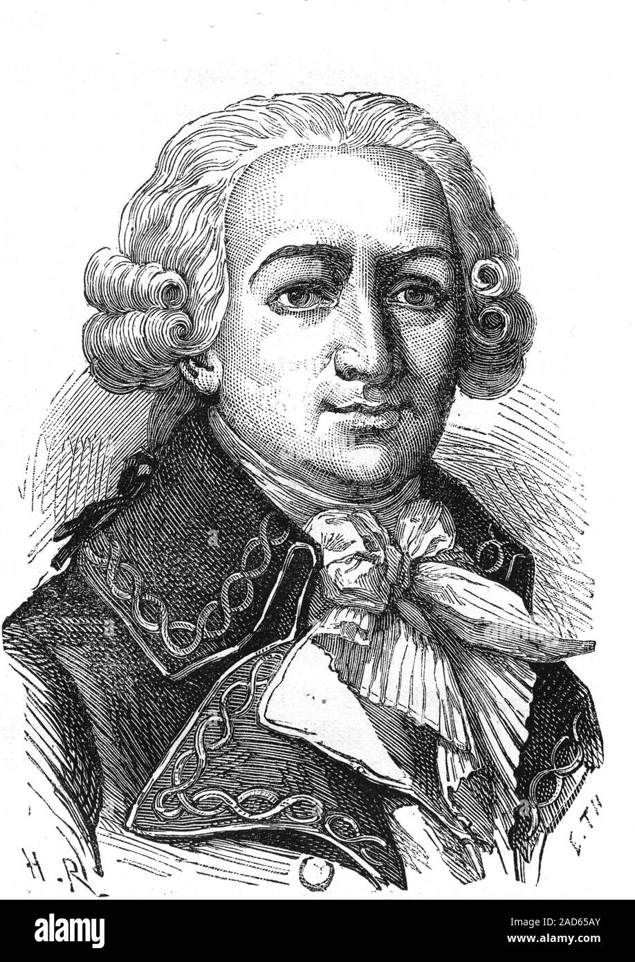 Louis-Antoine de Bougainville (1729-1811). 1874 artwork of the French ...