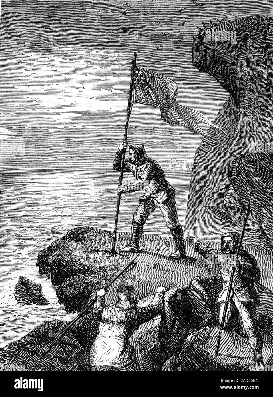 Isaac Israel Hayes (1832-1881). 1890 illustration of the US physician ...