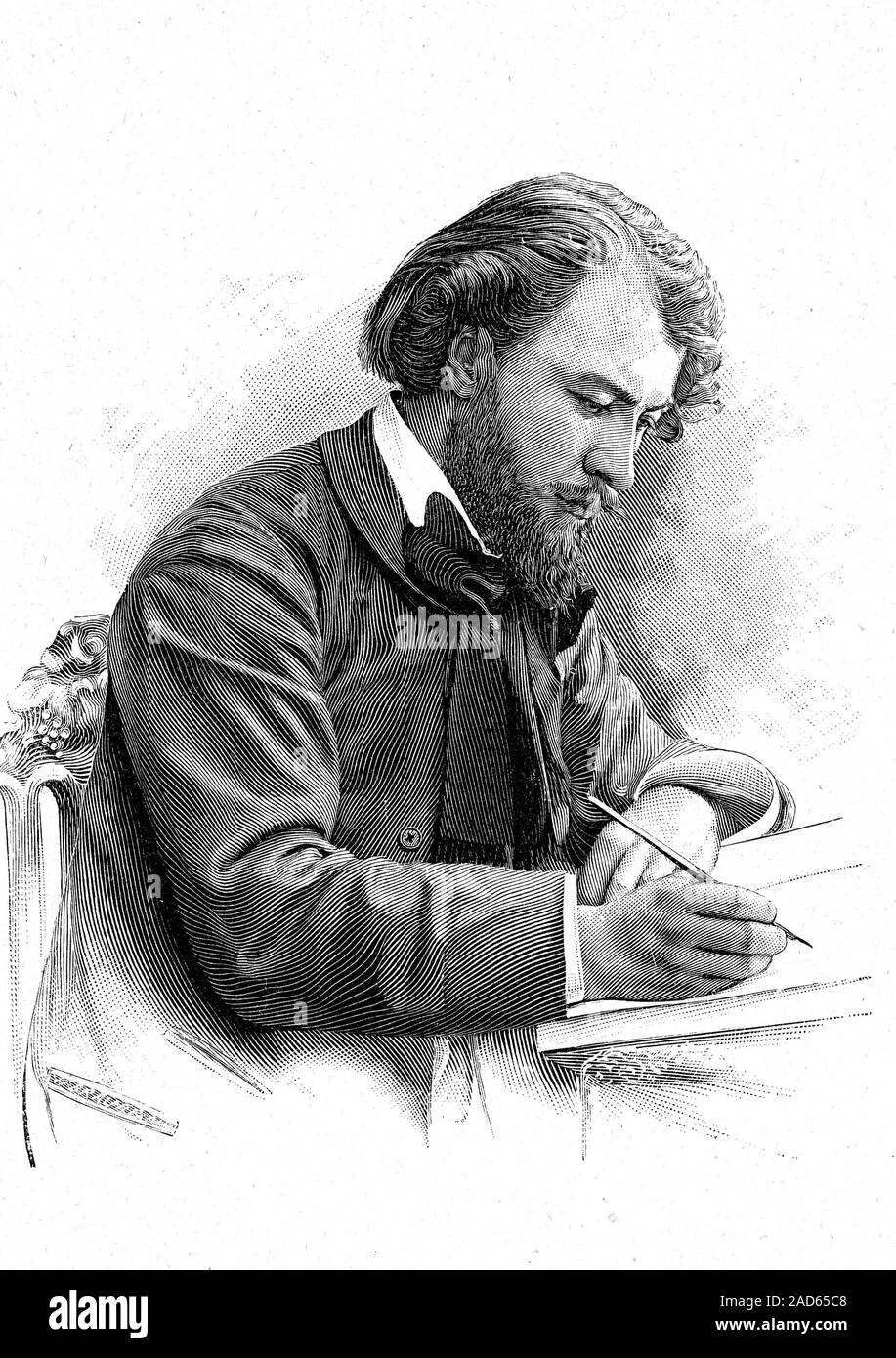 Gustave Charpentier (1860-1956). 1901 illustration of the French ...