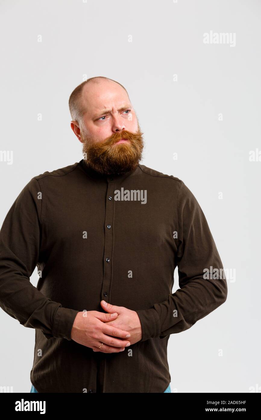 Man with ginger beard, mustache Stock Photo - Alamy