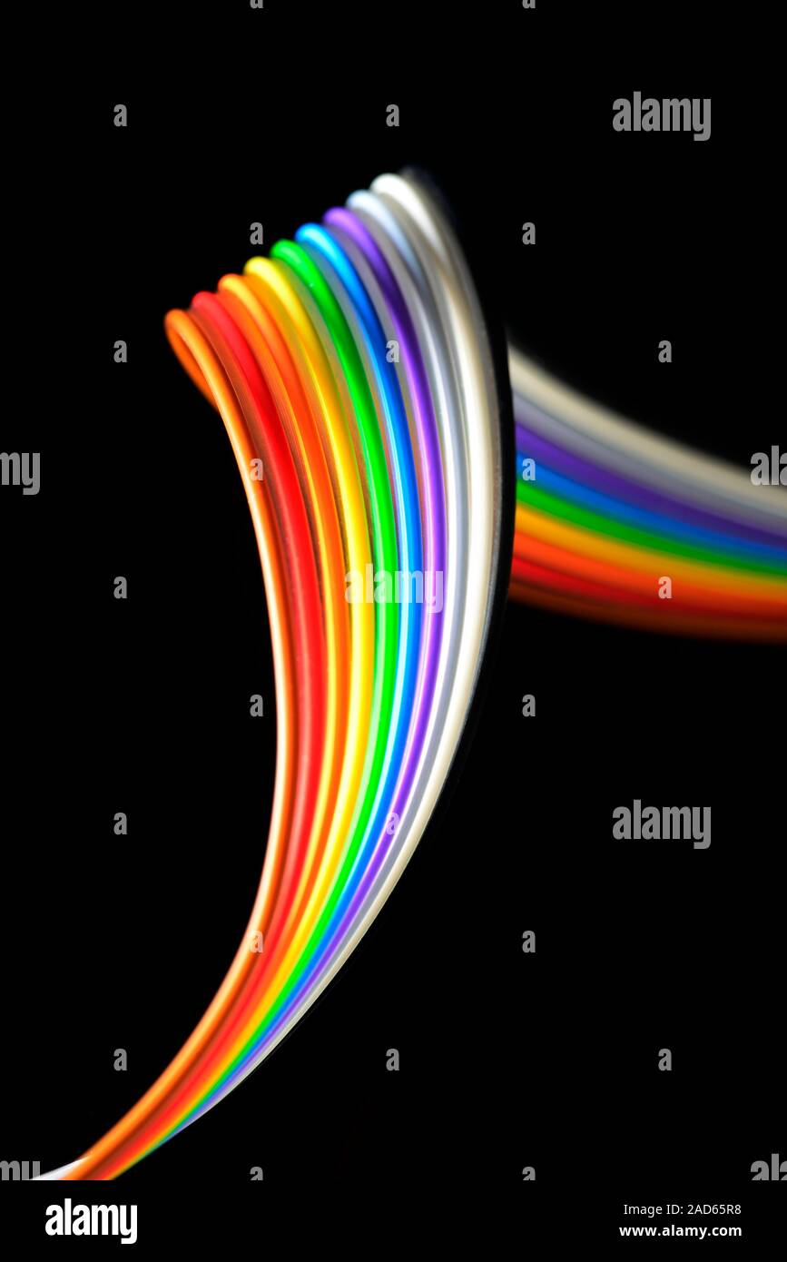 Rainbow ribbon cable. A ribbon cable (also known as multi-wire planar ...