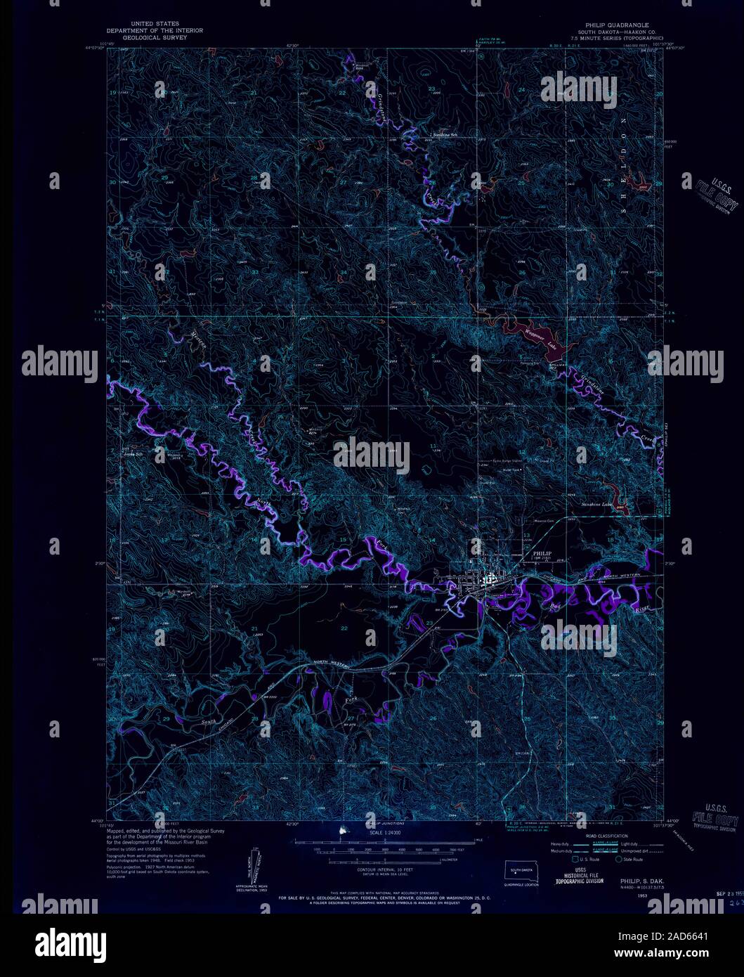 Philip south dakota map hi-res stock photography and images - Alamy