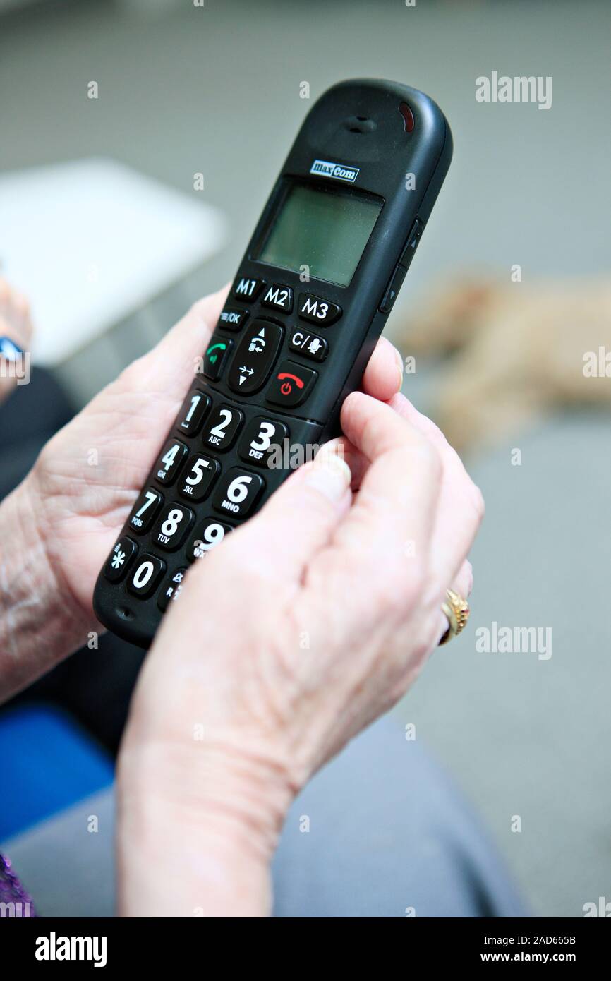 Telephone for person with dementia. This easy-to-use, large button ...
