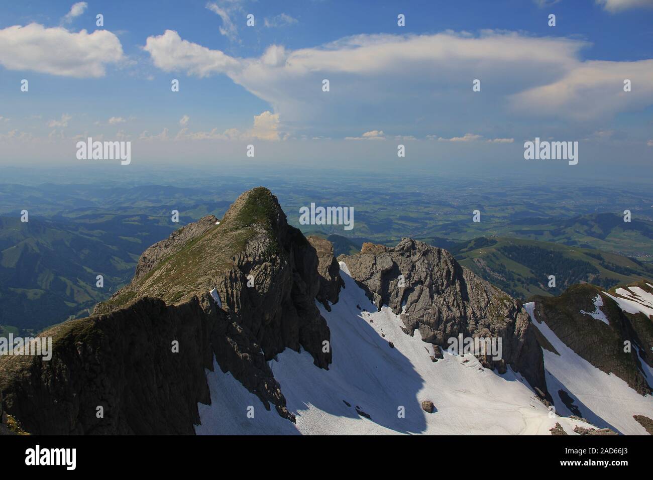 Girenspitz, mountain of the Alpstein Range. View from Mount Santis ...