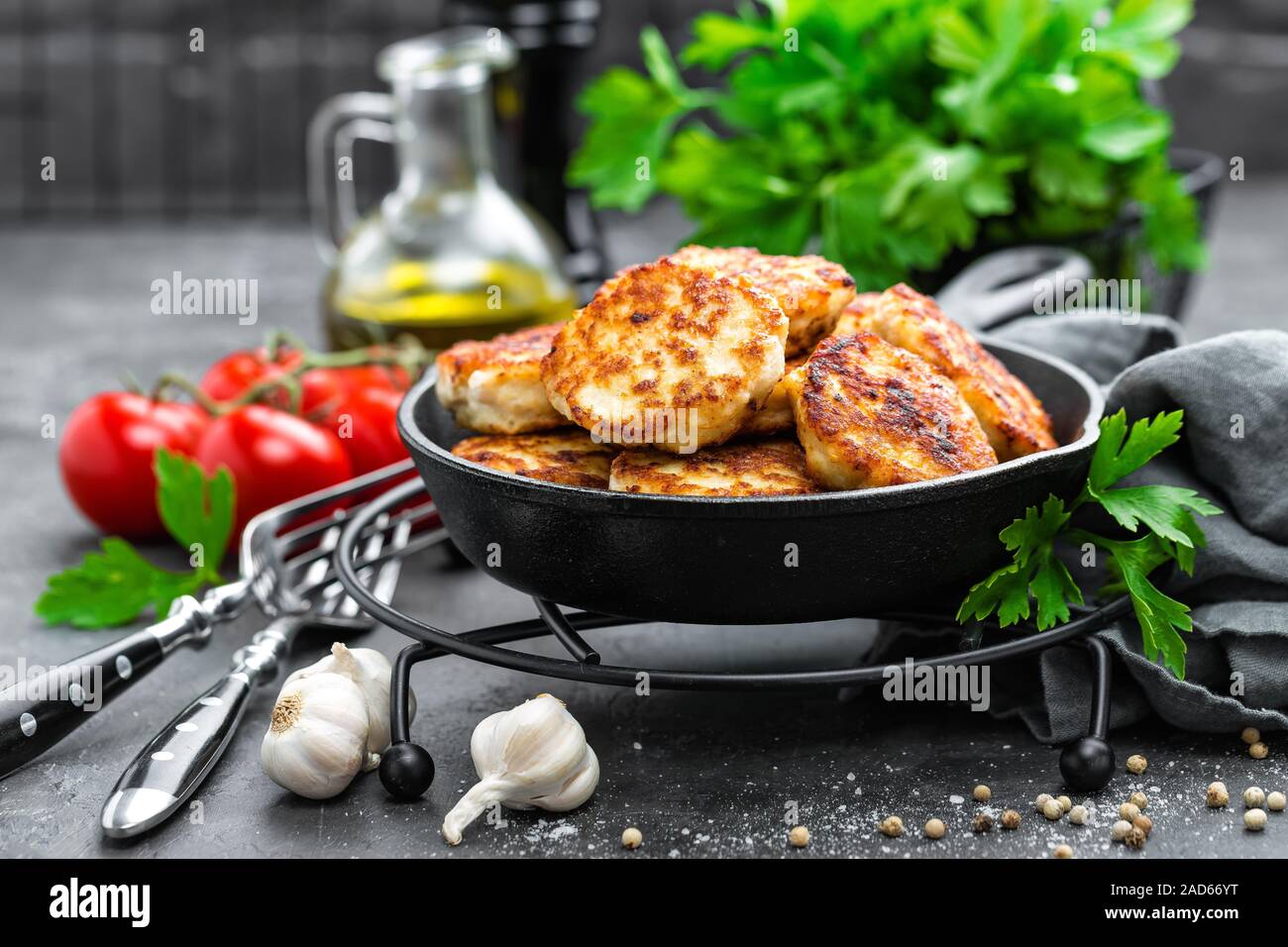Chicken meat cutlets Stock Photo - Alamy