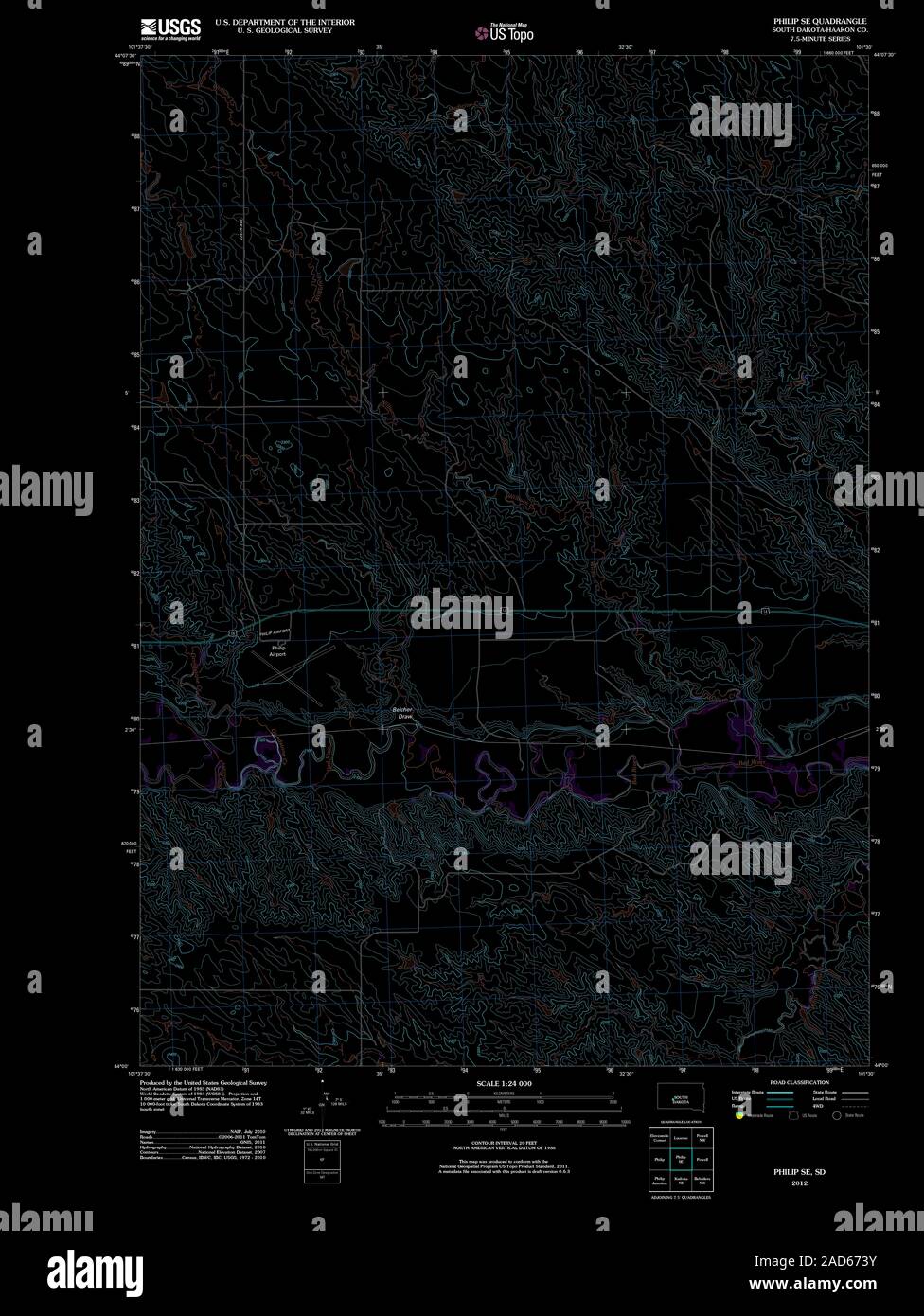 Philip south dakota map hi-res stock photography and images - Alamy