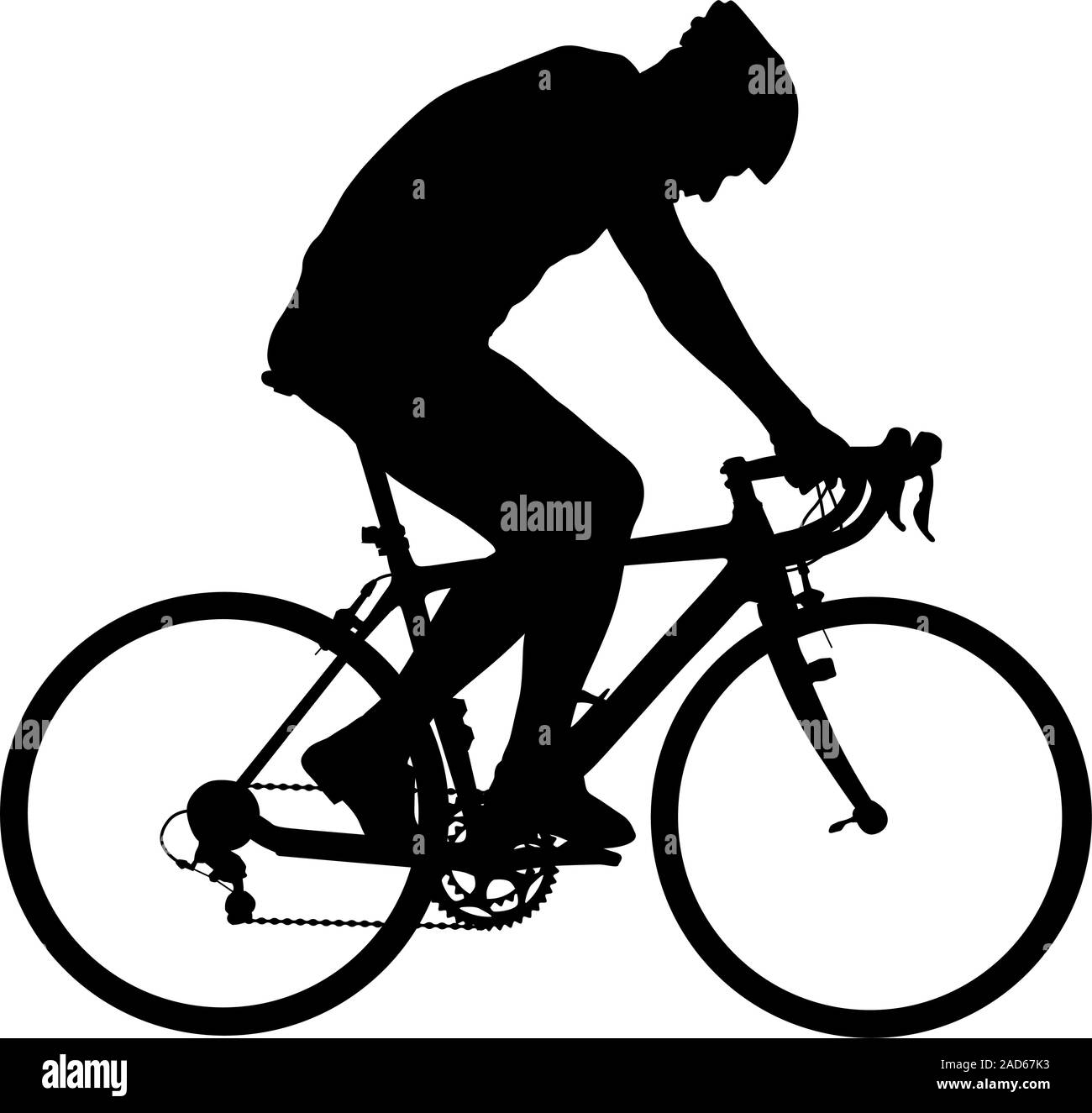 Silhouette of a cyclist male. vector illustration Stock Vector Image ...