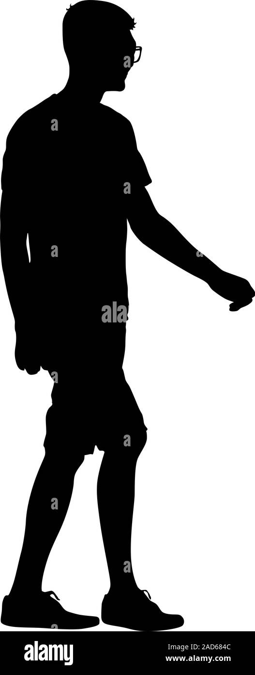 Black silhouettes man on white background. Vector illustration Stock ...