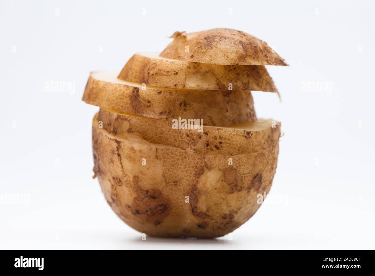 Stand raw sliced stack up on white background Stock Photo - Alamy