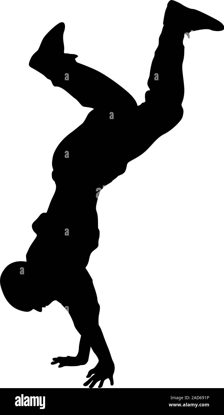 Black Silhouettes breakdancer on a white background Stock Vector Image ...