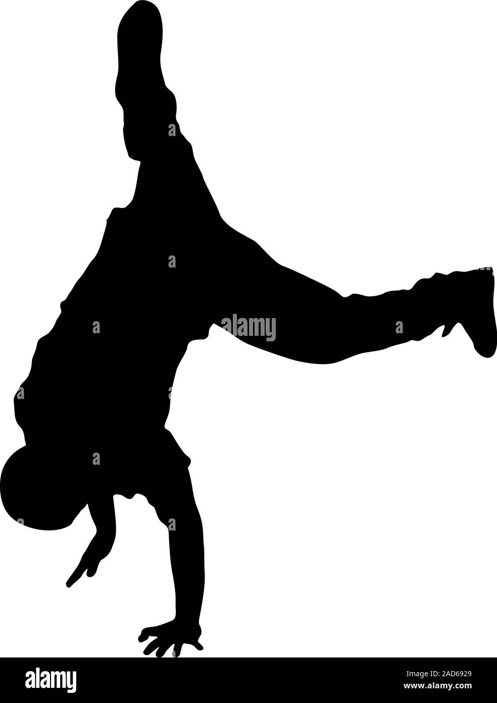 Black Silhouettes breakdancer on a white background Stock Vector Image ...