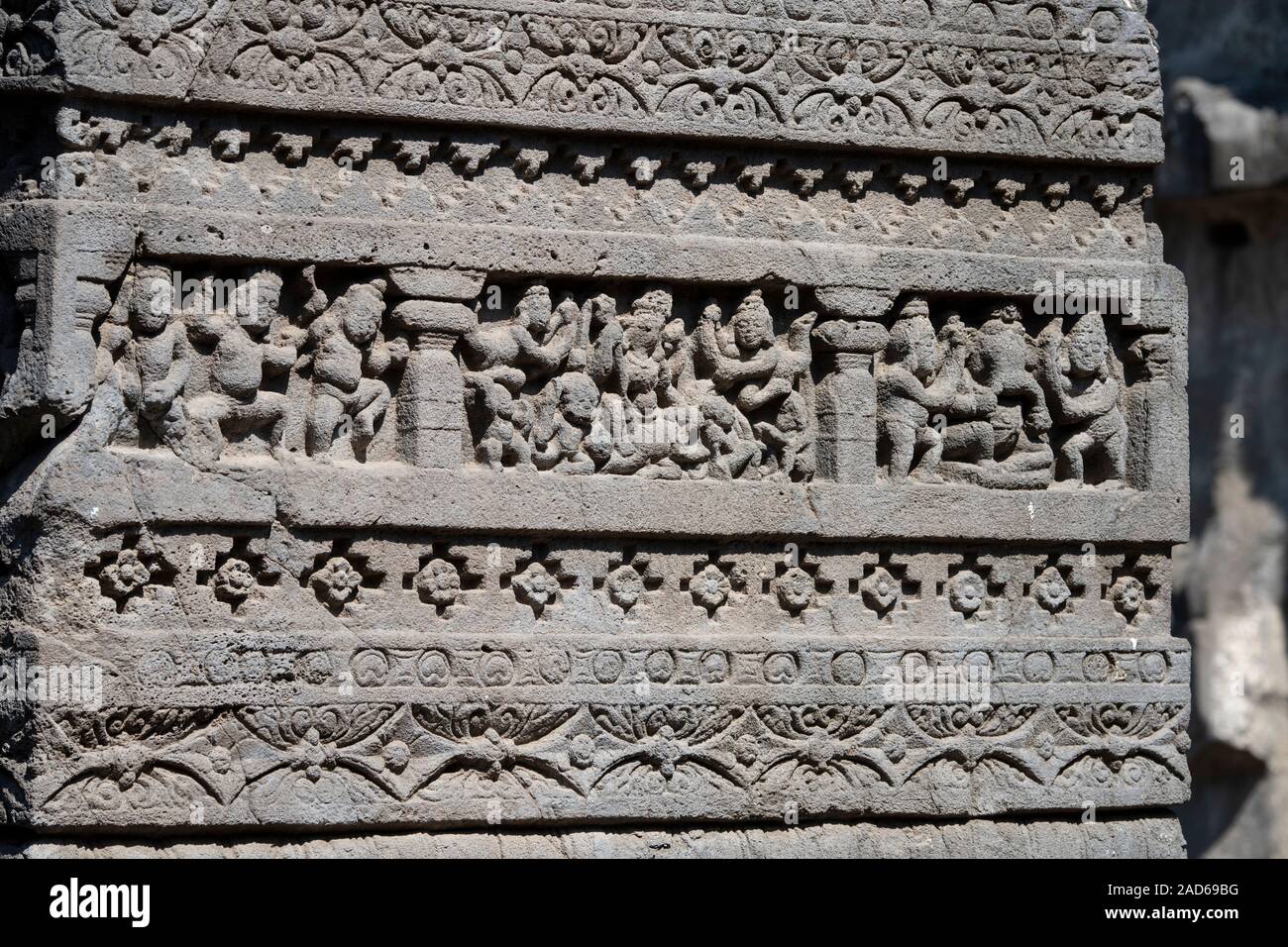 India, Maharashtra, Ellora, Ellora Caves. Cave 16, Kailasa aka ...