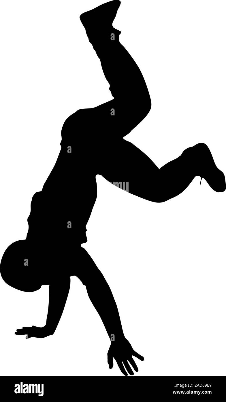 Black Silhouettes breakdancer on a white background Stock Vector Image ...