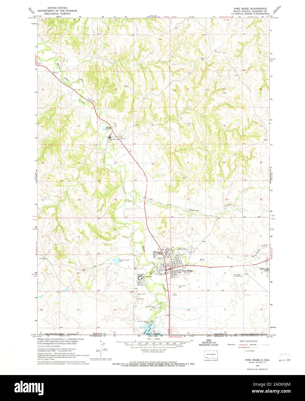 Map of pine ridge hi-res stock photography and images - Alamy