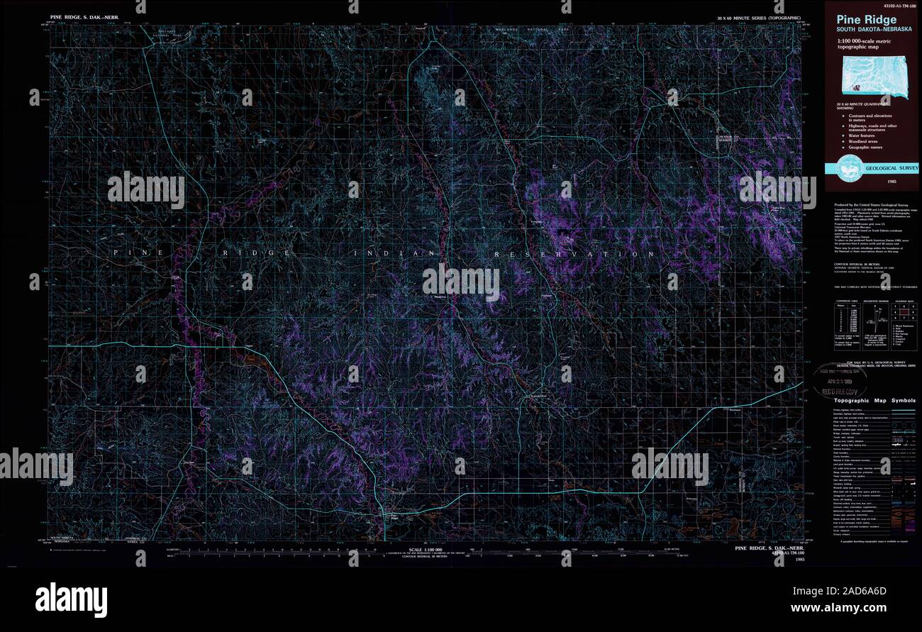 Map of pine ridge hi-res stock photography and images - Alamy