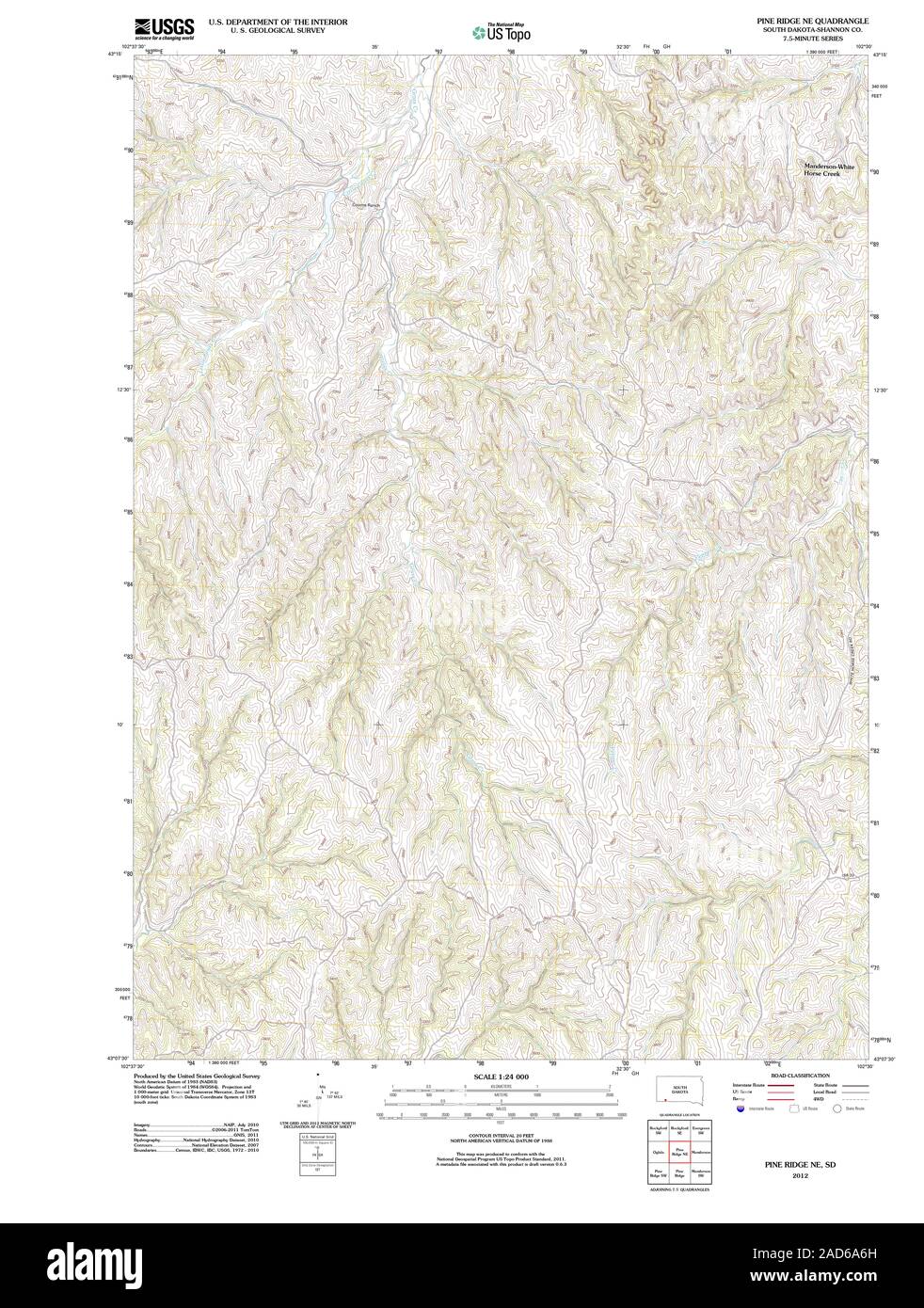 Map of pine ridge hi-res stock photography and images - Alamy