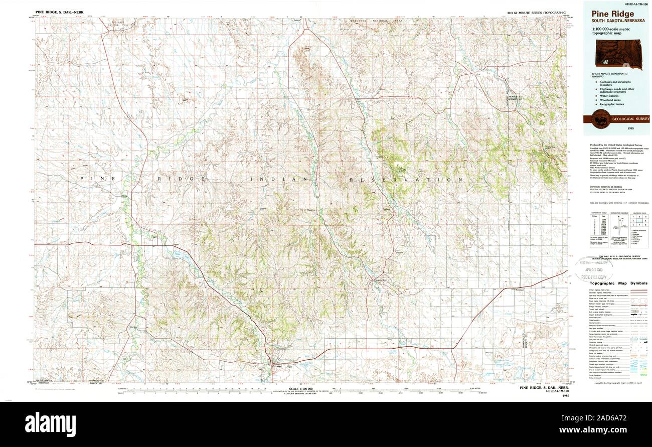 Map of pine ridge hi-res stock photography and images - Alamy