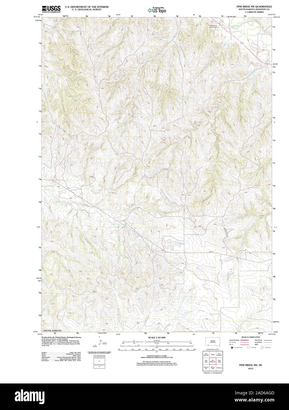 Map of pine ridge hi-res stock photography and images - Alamy