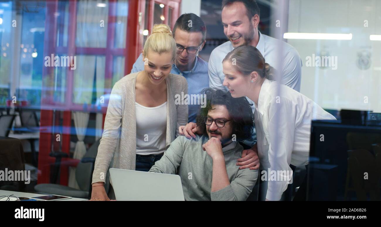 Startup Business Team At A Meeting at modern office building Stock ...