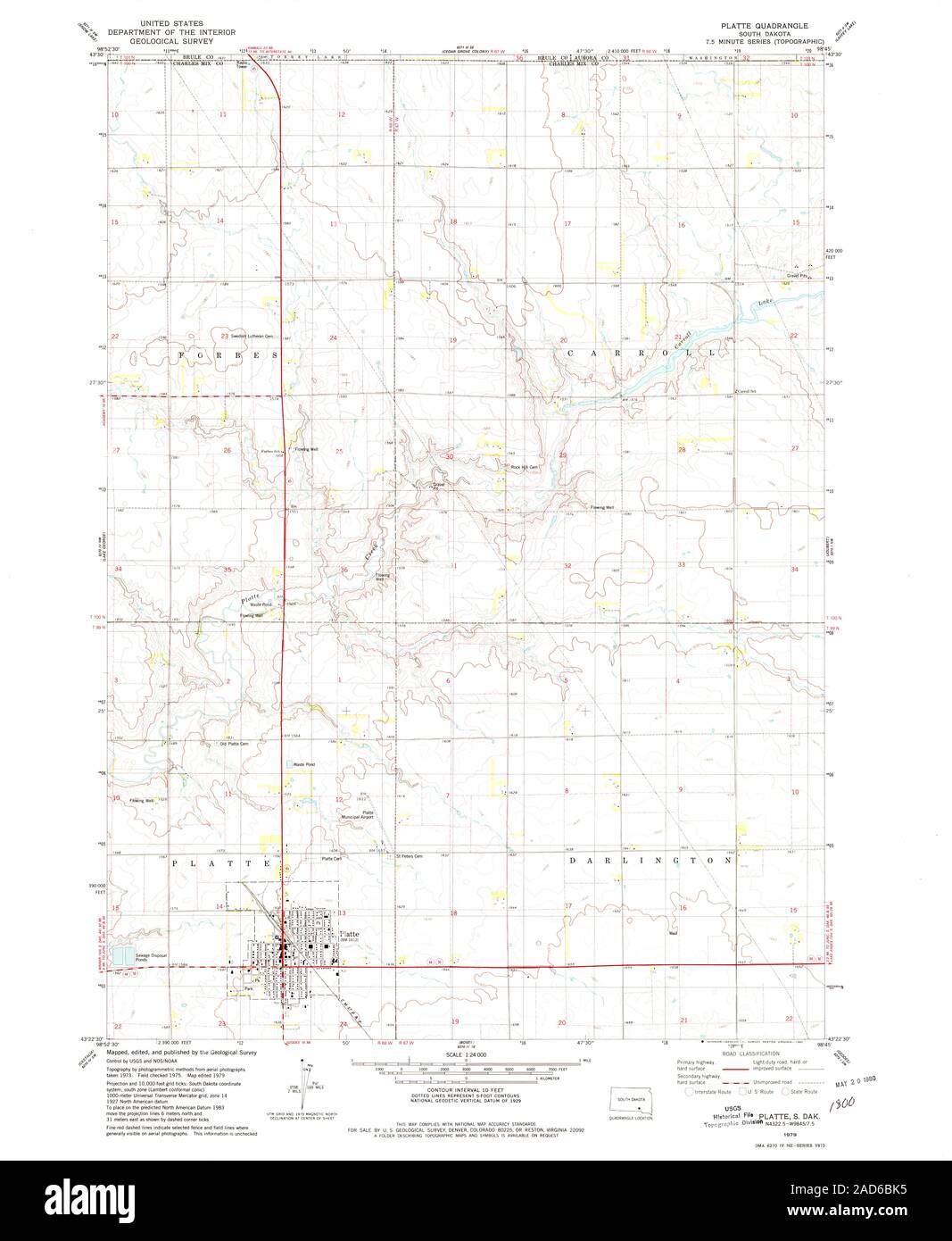 Map of platte south dakota hi-res stock photography and images - Alamy