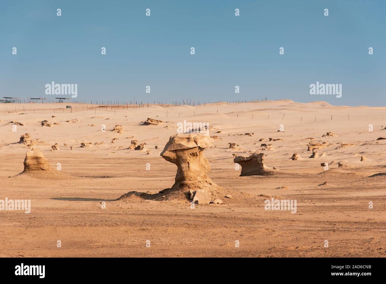 Fossil dunes landscape of formations of wind-swept sand in Abu Dhabi ...