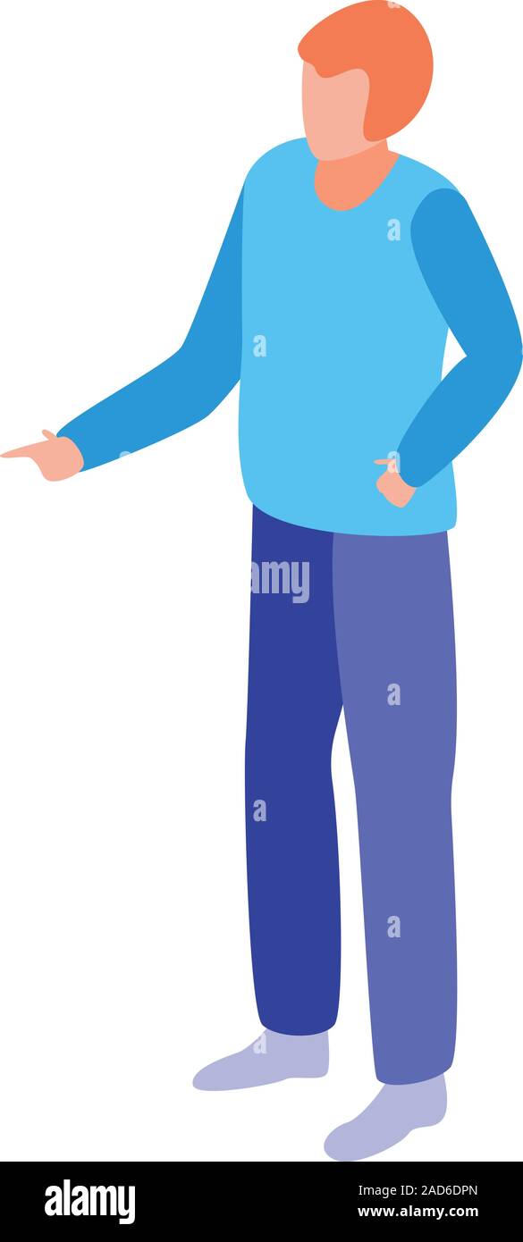 Indication man icon, isometric style Stock Vector Image & Art - Alamy