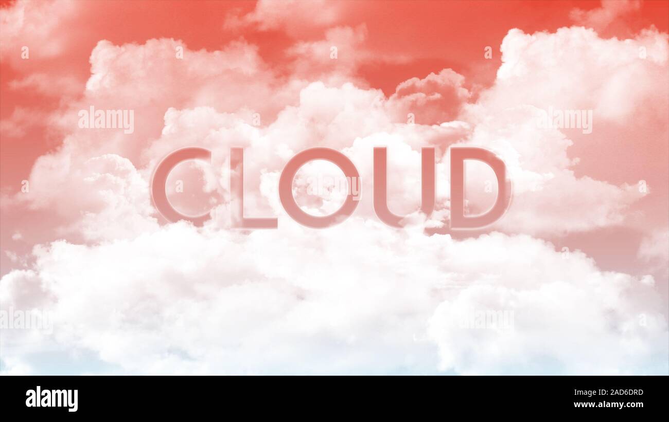 Word CLOUD in the clouds and colorful sky, business concept for ...