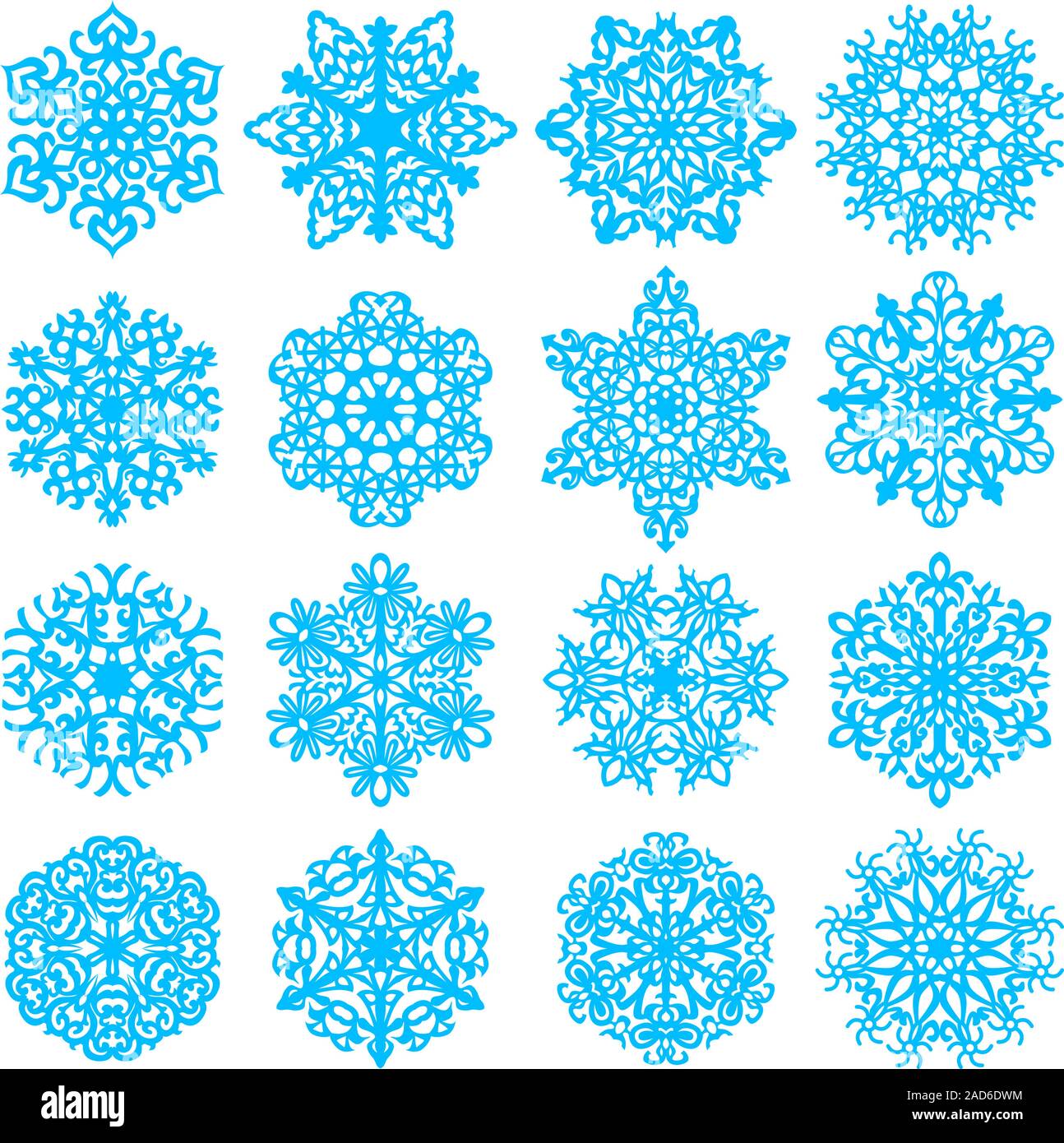 Set snowflakes icons on white background, vector illustration Stock ...