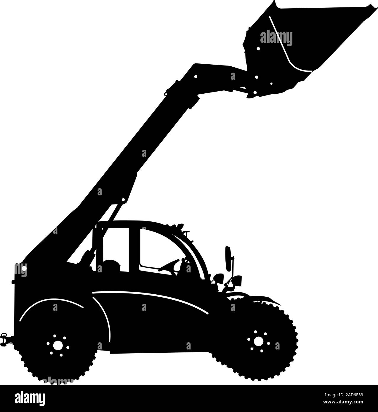 Silhouette of a heavy loaders with ladle. Vector illustration Stock ...